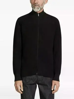 Zegna Cashseta Zip-up Cardigan - Black