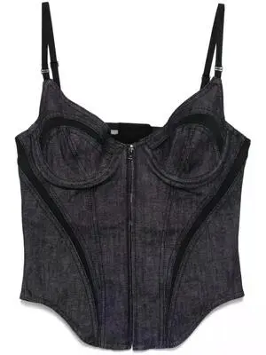 MUGLER Denim Corset - Black