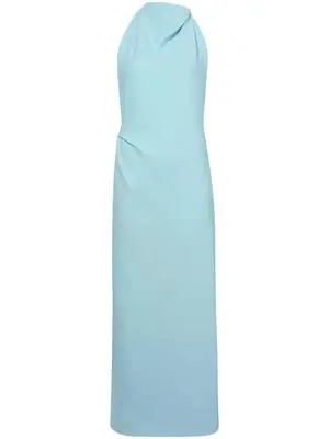 Proenza Schouler Selena High-neck Ruched Midi Dress - Blue