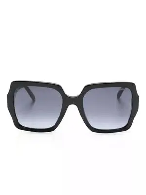 Marc Jacobs J Marc-logo Oversize-frame Sunglasses - Black