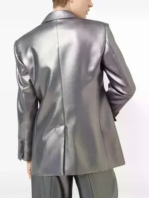 Brunello Cucinelli Double-breasted Metallic Blazer