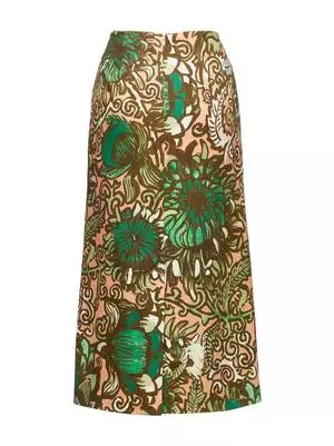 La DoubleJ Floral-print Pencil Skirt - Green