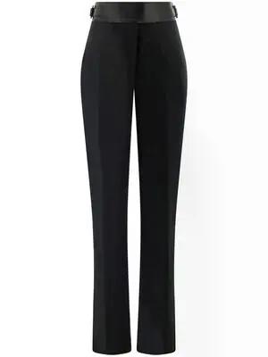 FERRAGAMO Belted Tailored Linen Trousers