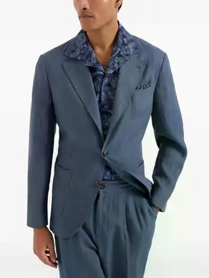 Brunello Cucinelli Single-breasted Linen Blazer