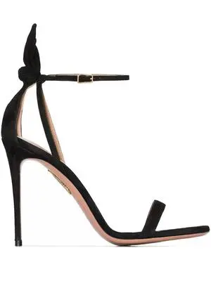 AQUAZZURA Bow Tie 105mm Suede Sandals