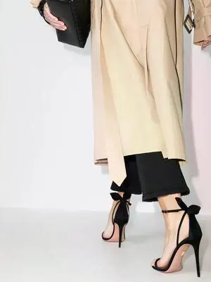 AQUAZZURA Bow Tie 105mm Suede Sandals