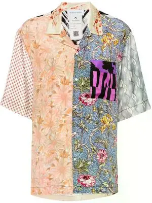 MARINE SERRE Mix-print Silk Shirt