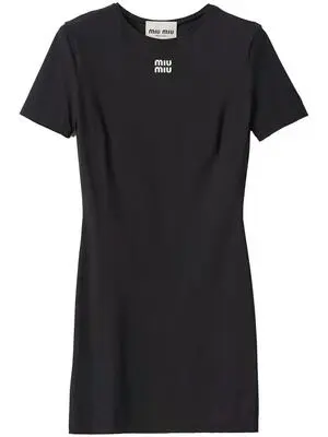 Miu Miu Logo-print Short-sleeve Minidress