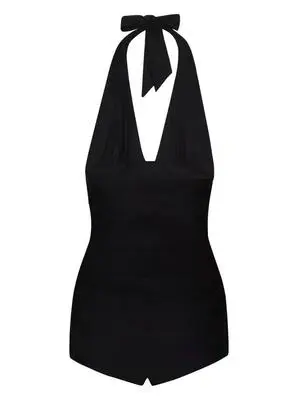 Dolce & Gabbana Halterneck Ruched One-piece Swimsuit