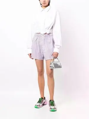 Natasha Zinko Gingham Check Pattern Cotton Shorts