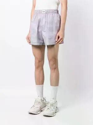 Natasha Zinko Gingham Check Pattern Cotton Shorts