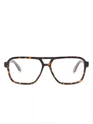 Off-White Arrows-motif Navigator Glasses - Brown