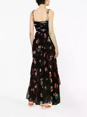 Ulla Johnson Aveline Printed Ruffled Silk Dress
