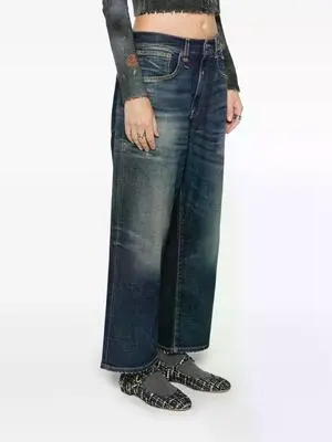 R13 Whiskered Boyfriend Jeans