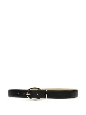 POCHE PARIS Leather Belt With Ardillon Buckle - Black