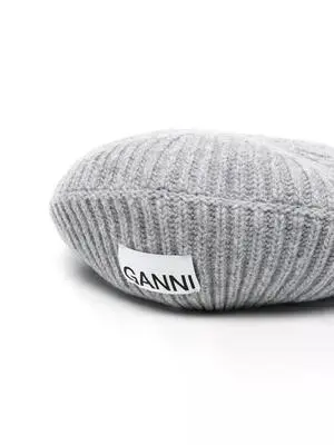 GANNI Logo-patch Ribbed Hat