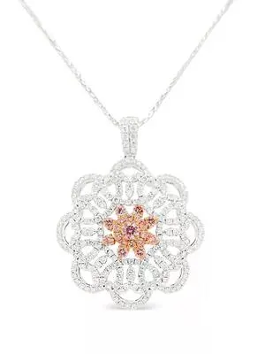 HYT JEWELRY 18k White Gold And Platinum Diamond Pendant Necklace - Silver