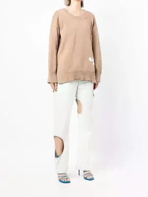 Off-White Intarsia-logo Ribbed Jumper