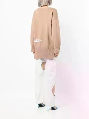 Off-White Intarsia-logo Ribbed Jumper