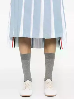 Thom Browne Pleated Denim Midi Skirt