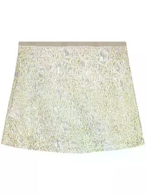 GANNI Metallic Cloqué Mini Skirt