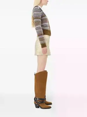 GANNI Metallic Cloqué Mini Skirt