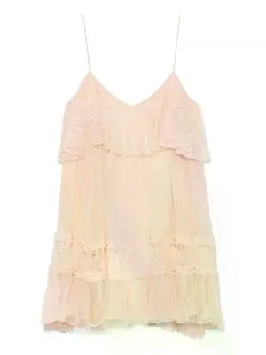 NISSA Lace Mini Dress - Neutrals
