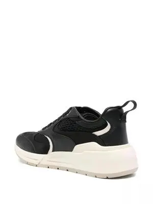 FERRAGAMO Almond-toe Panelled Leather Sneakers
