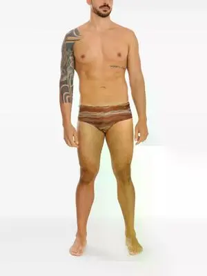 AMIR SLAMA Striped Swim Trunks