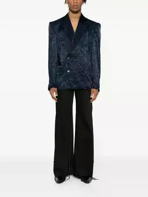 Balenciaga Crinkle-effect Double-breasted Blazer