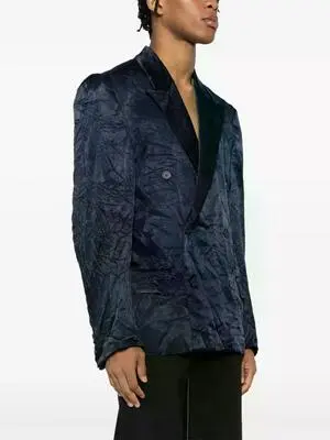 Balenciaga Crinkle-effect Double-breasted Blazer