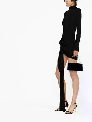 Saint Laurent Rose Appliqué Mini Dress
