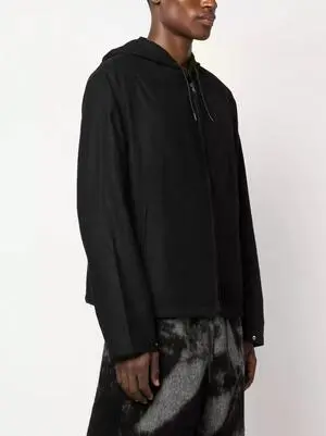 Y3 Logo-patch Flannel Hoodie