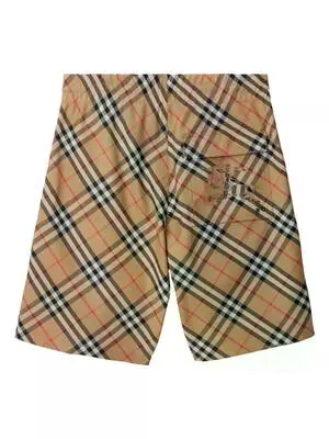 Burberry Check-print Drawstring Shorts - Brown