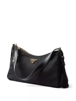 Prada Leather-trim Shoulder Bag - Black