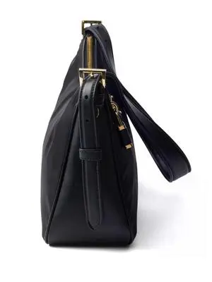 Prada Leather-trim Shoulder Bag - Black