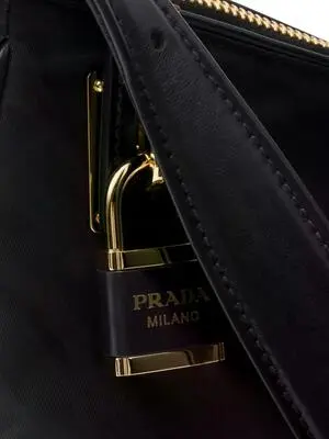 Prada Leather-trim Shoulder Bag - Black