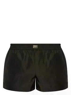 Dolce & Gabbana Logo Plaque Swim Shorts - Black