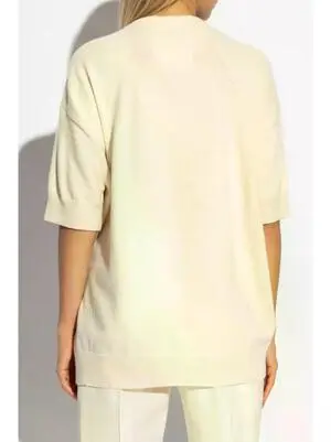 JIL SANDER Crew-neck Knitted T-shirt - Neutrals