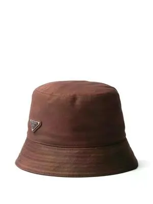 Prada Cotton Bucket Hat - Brown