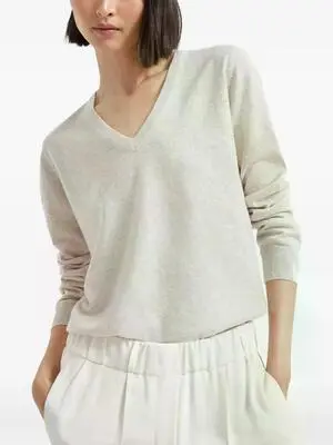 Brunello Cucinelli Long-sleeve Fitted Jumper - Neutrals