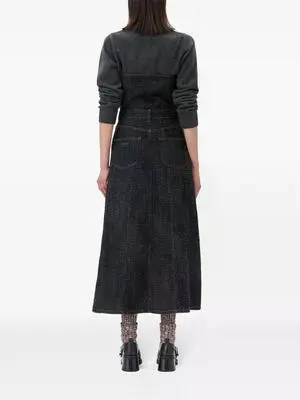 GANNI Fluffy Denim Midi Dress