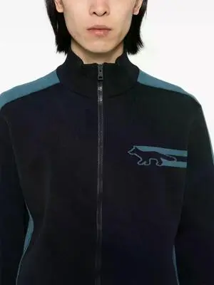 Maison Kitsuné Zip-up Sweater With Fox Motif