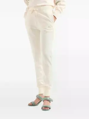 Armani Exchange Logo Print Drawstring Trousers - Neutrals