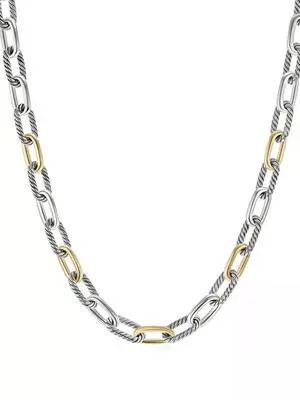 David Yurman 18kt Yellow Gold And Sterling Dy Madison Chain Necklace - Silver