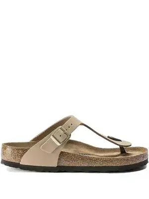 BIRKENSTOCK Gizeh Slides With Side Buckle Fastening - Neutrals