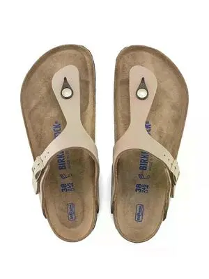 BIRKENSTOCK Gizeh Slides With Side Buckle Fastening - Neutrals