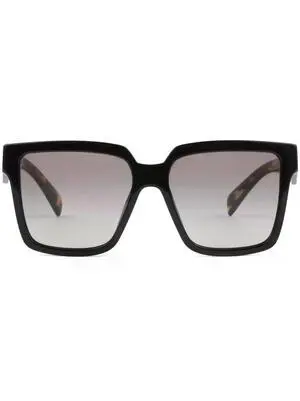 Prada Logo-detail Square Frame Sunglasses - Black