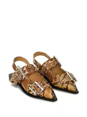 GANNI Ballet Flats - Brown
