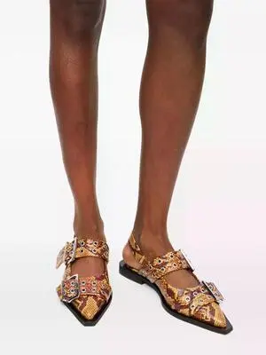GANNI Ballet Flats - Brown